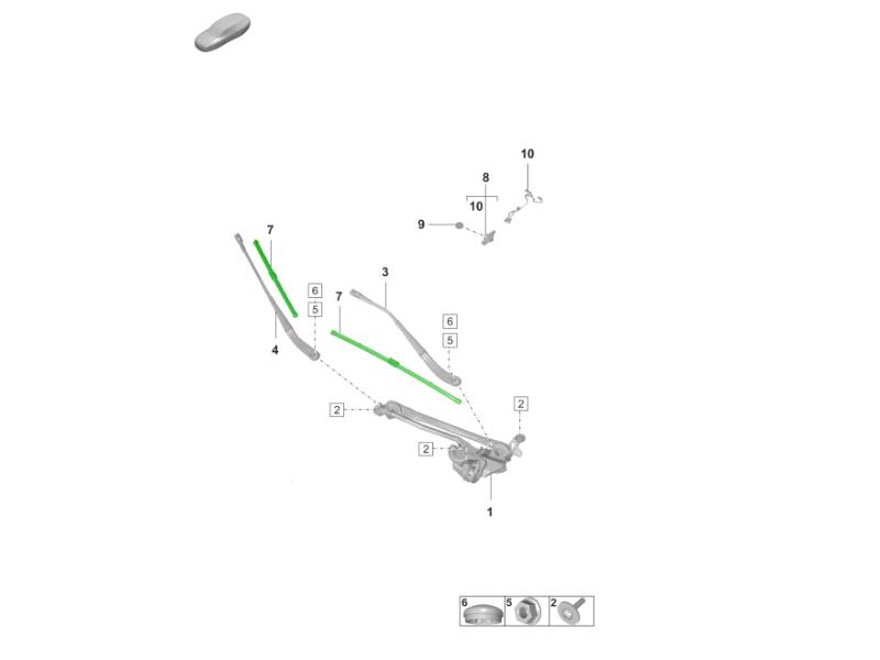 Buy Porsche Taycan (9J1) MK1 2020-2024 Taycan Turbo S Front Wiper Arms ...