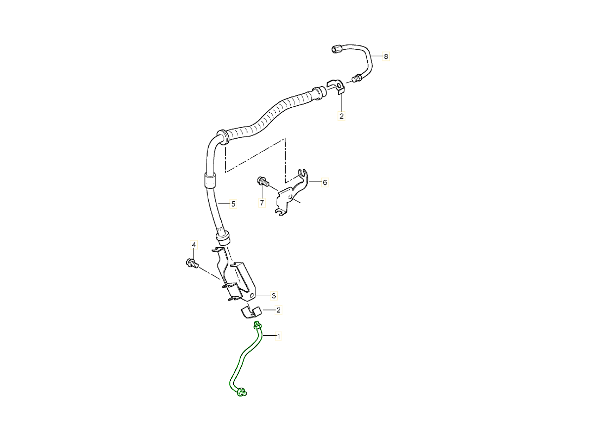 Porsche 955 Cayenne Brake line Right Front axle 95535558250 ...