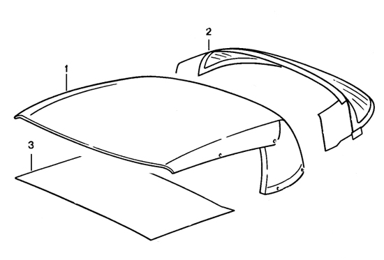 Replacement convertible hood canvas. - 9110541005BGE | Design 911