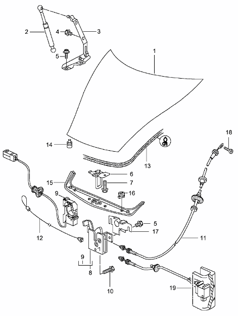 Porsche 996 Release Cable Bonnet - 99651101701 | Design 911