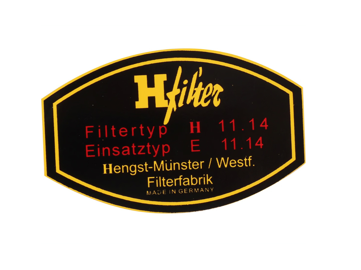 Oil filter decal decal H-Filter. Porsche 911 / 912 - 64470100300/1 ...