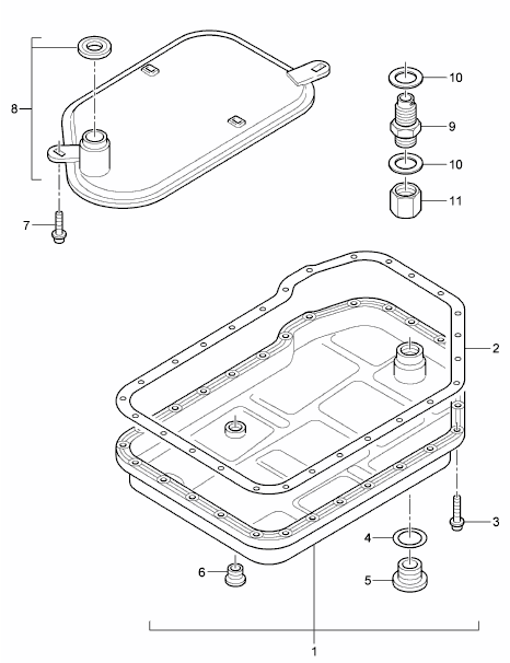Original Porsche 98632102502 Oil pan for Porsche 986 Boxster / 987 ...