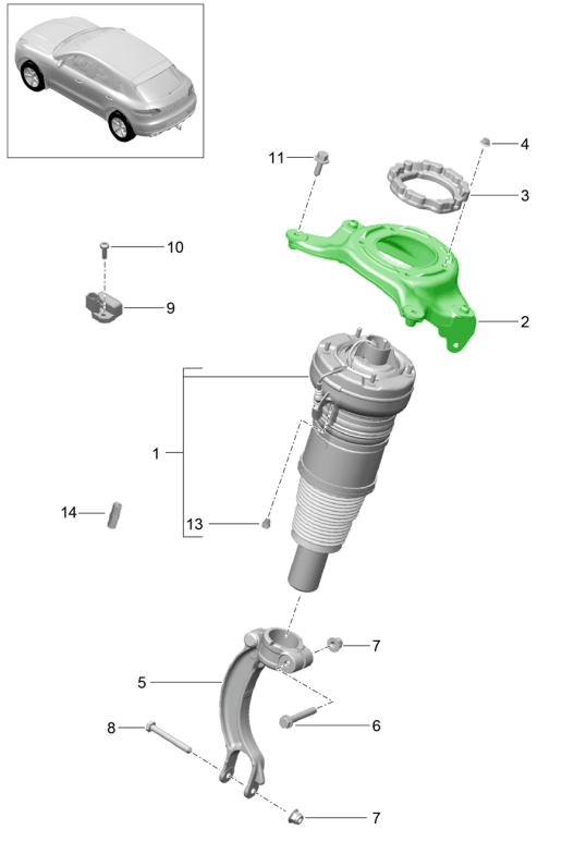 Porsche Macan Schok absorber bracket 95B412383 95B412384 - 95B412383 ...