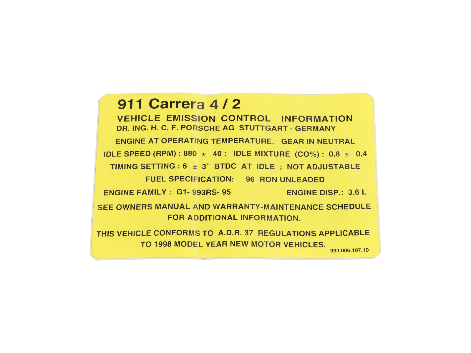 Buy Porsche 993 (911) (1994-1998) Timing Decals | Design 911