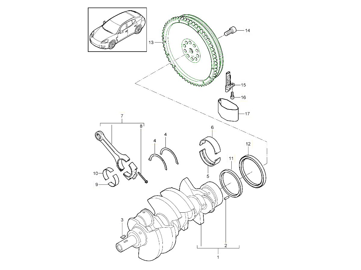 Dual-mass flywheel for Porsche 970.2 Panamera S 3.0L 2013 - 2016 ...