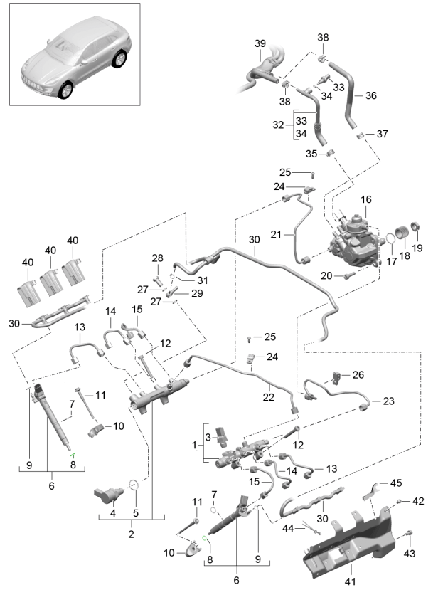Porsche Diesel High pressure injector seal ring 95811051901 ...