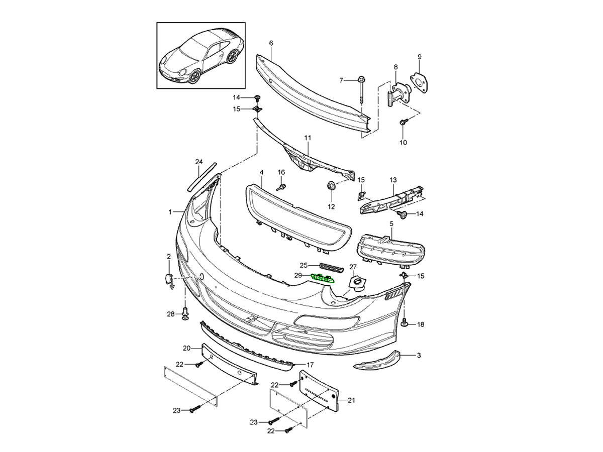 Porsche 997 991 Front Bumper Fixing Device 99750531700 - 99750531700 ...