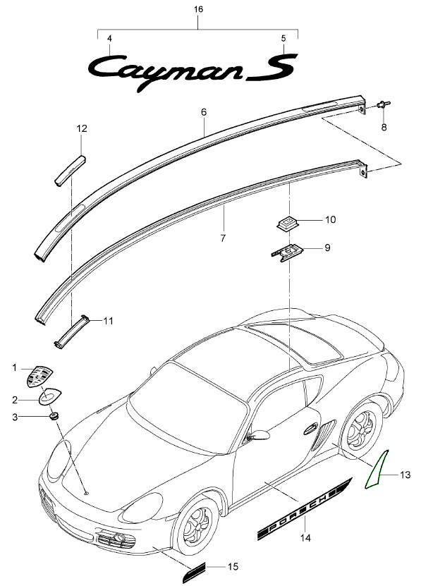 Porsche Boxster Cayman Stone guard film on quarter panel 98750482602 ...