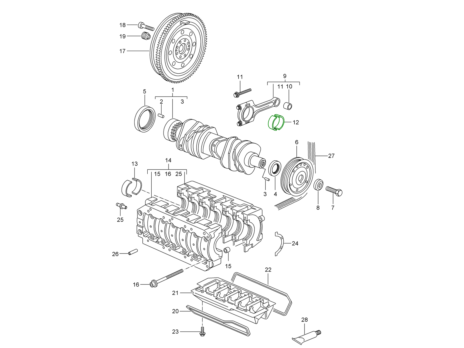 99610312162 Big End Bearing Shells (Standard Size, Set of 12) | OE ...