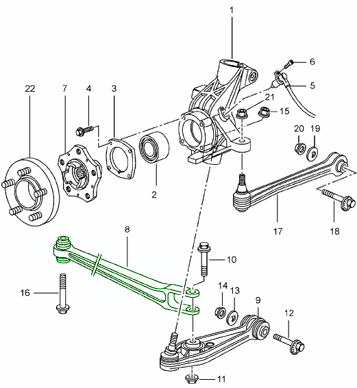 (KIT) TRW JTC1316 Porsche 98733104302 Control arm lower rear for ...