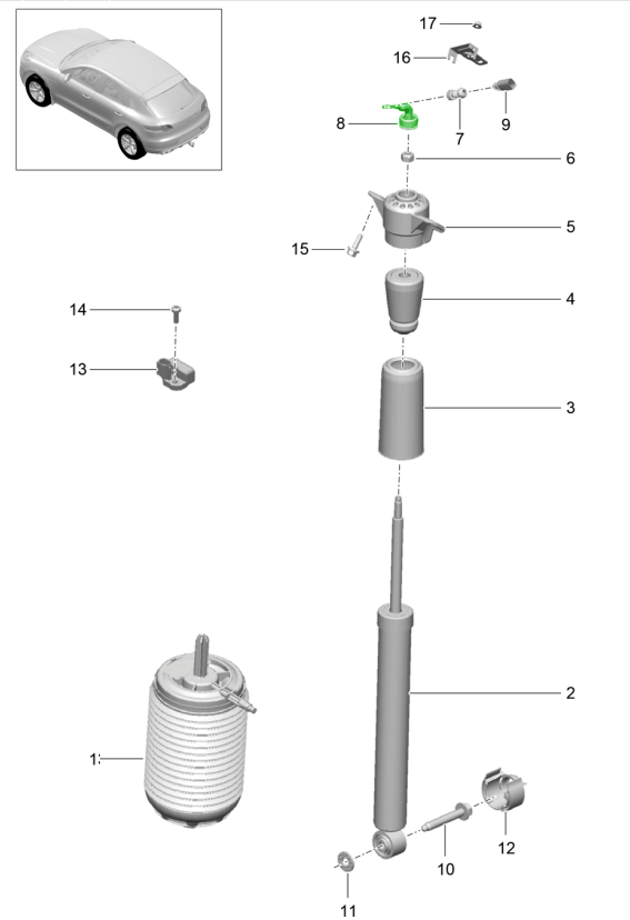 Porsche Macan Shock absorber grommet 95B971873A - 95B971873A | Design 911