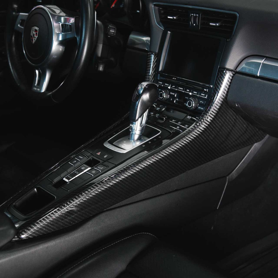 Rennline carbon fibre centre console side panels. Porsche 991 / 981 ...