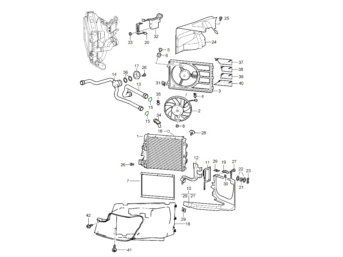 Porsche 996 997 Turbo Retainer spring for radiator hose 99610680216 ...