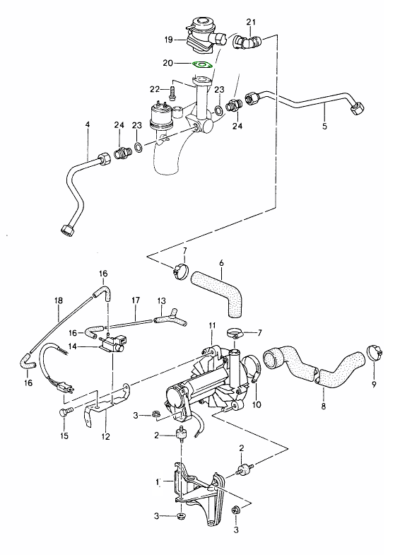 Porsche 930 Turbo Gasket for air injection cut-off valve 99311325851 ...