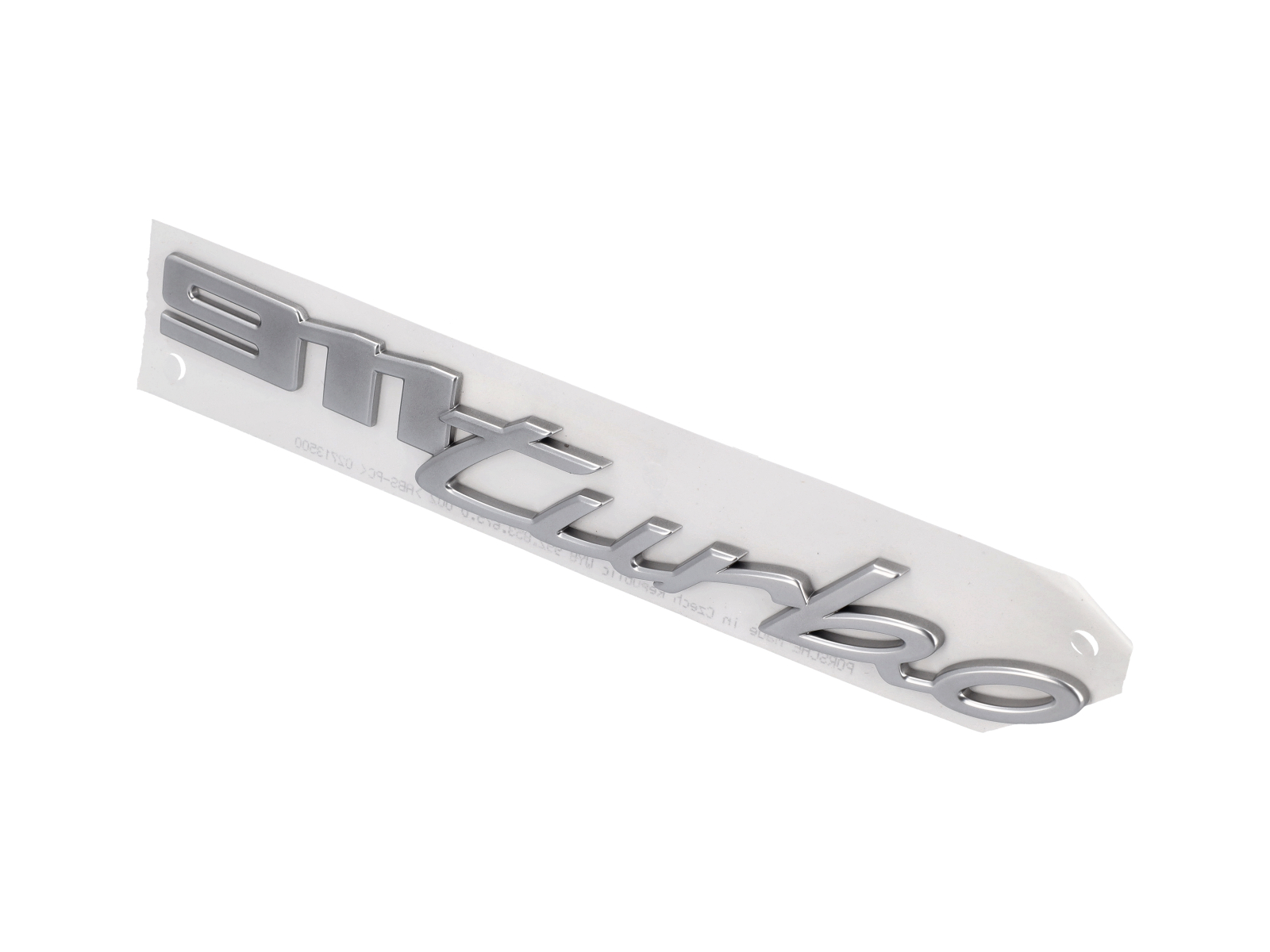 Rear badge - 911 turbo - in Silver. Porsche 992 Turbo - 992853675DOU2 ...