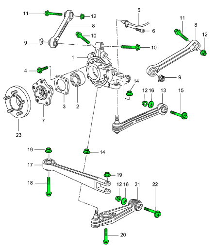 Nuts & Bolts for Control Arm 'Coffin Arm' & Wishbones FRONT Porsche 996 ...