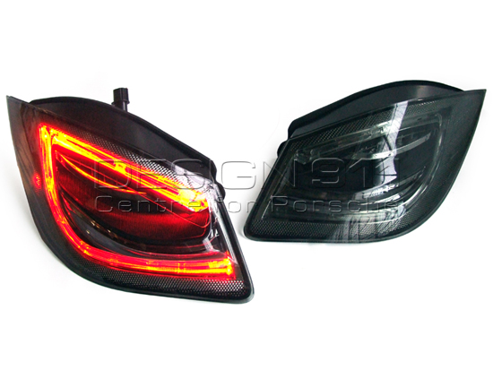 LED Rear Indicators Clear / Red Lens & Chromed Base. Porsche 987 MKII ...