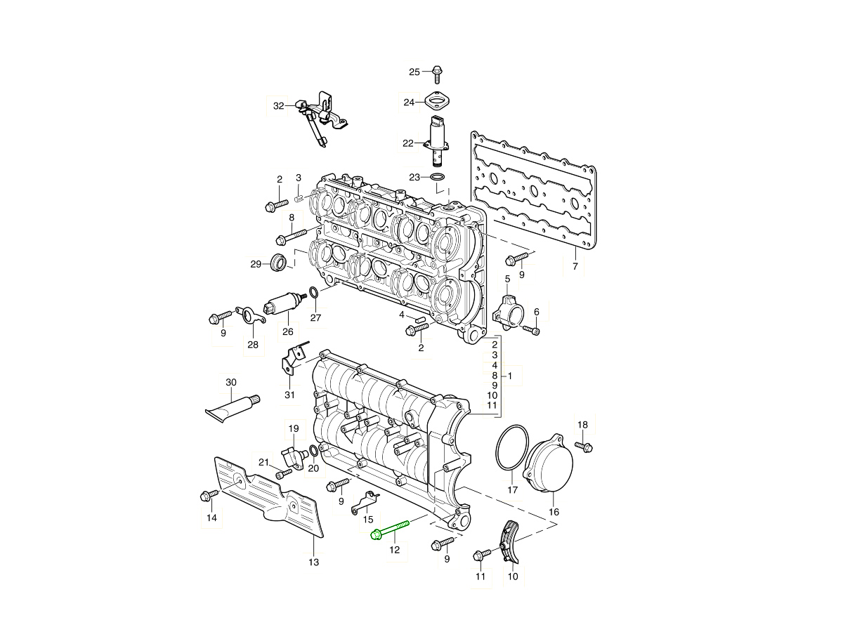 Porsche 997 Turbo Hexagon head bolt for camshaft housing 90038511801 ...