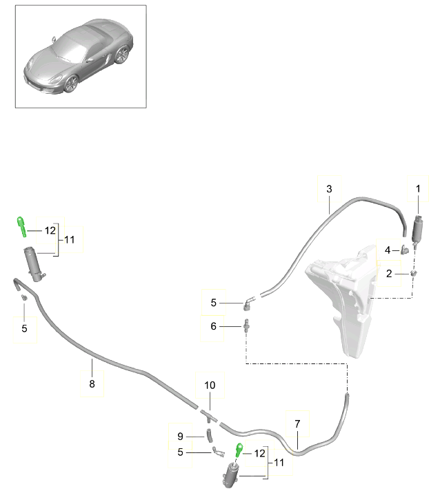 Original Porsche Headlight washer chrome nozzle head for Porsche 991 ...