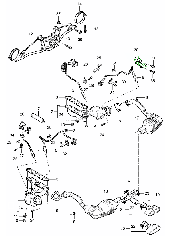 Porsche Boxster Cayman Heat Shield for Cylinder 98710444500 ...