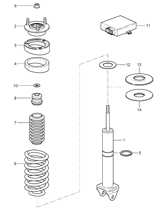 SHOCK ABSORBER MOUNTING OVERHAUL KIT REAR PORSCHE 997 C2 STD ...