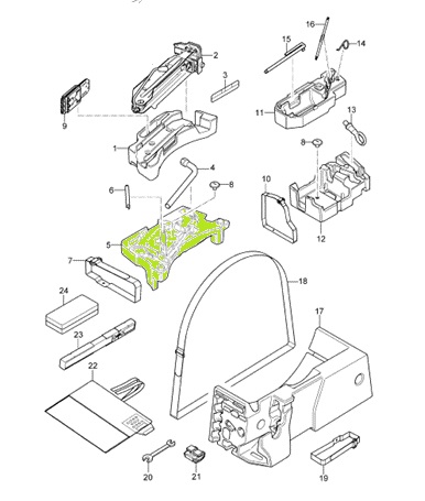 Mounting for vehicle tools. Porsche 958 Cayenne - 95872110210 | Design 911