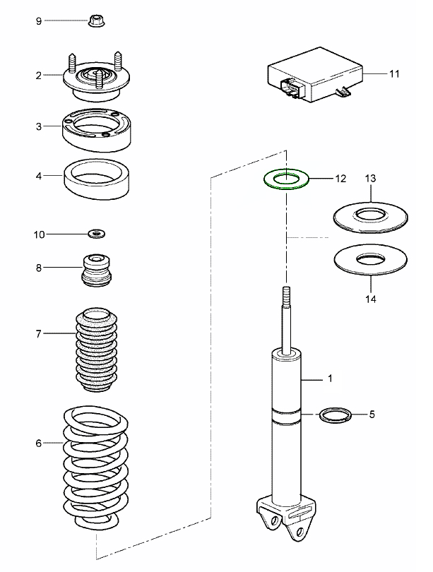 Porsche 997 Shock absorber concave washer 99733351300 - 99733351300 ...