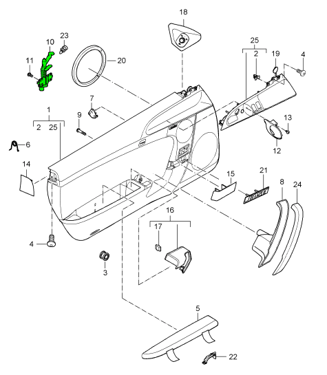 Porsche 987 Boxster Cayman Door lock pivot lever 99755538103 ...