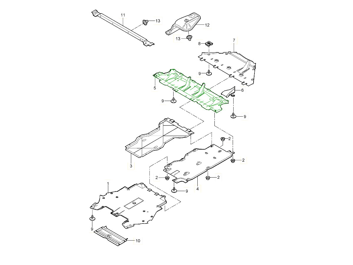 Porsche 997 Turbo Undertray cover Rear 99750402900 - 99750402900 ...