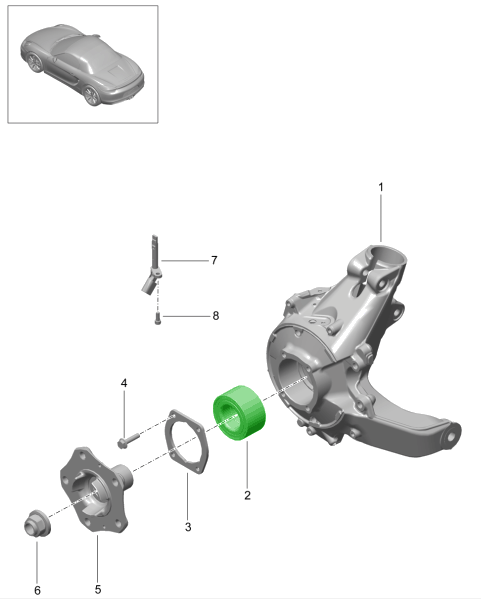 Porsche 981 Boxster Cayman Angular-contact bearing 99905305404 ...