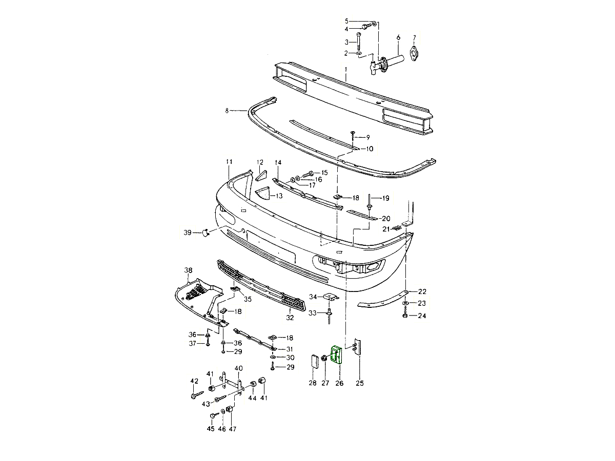 Porsche Front Bumper Light Surrounds & Holders | Fog & DRL Mounts ...