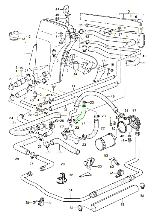 oil-hose-for-thermostat-porsche-964-1989-94-96420724104, 96420724102 ...