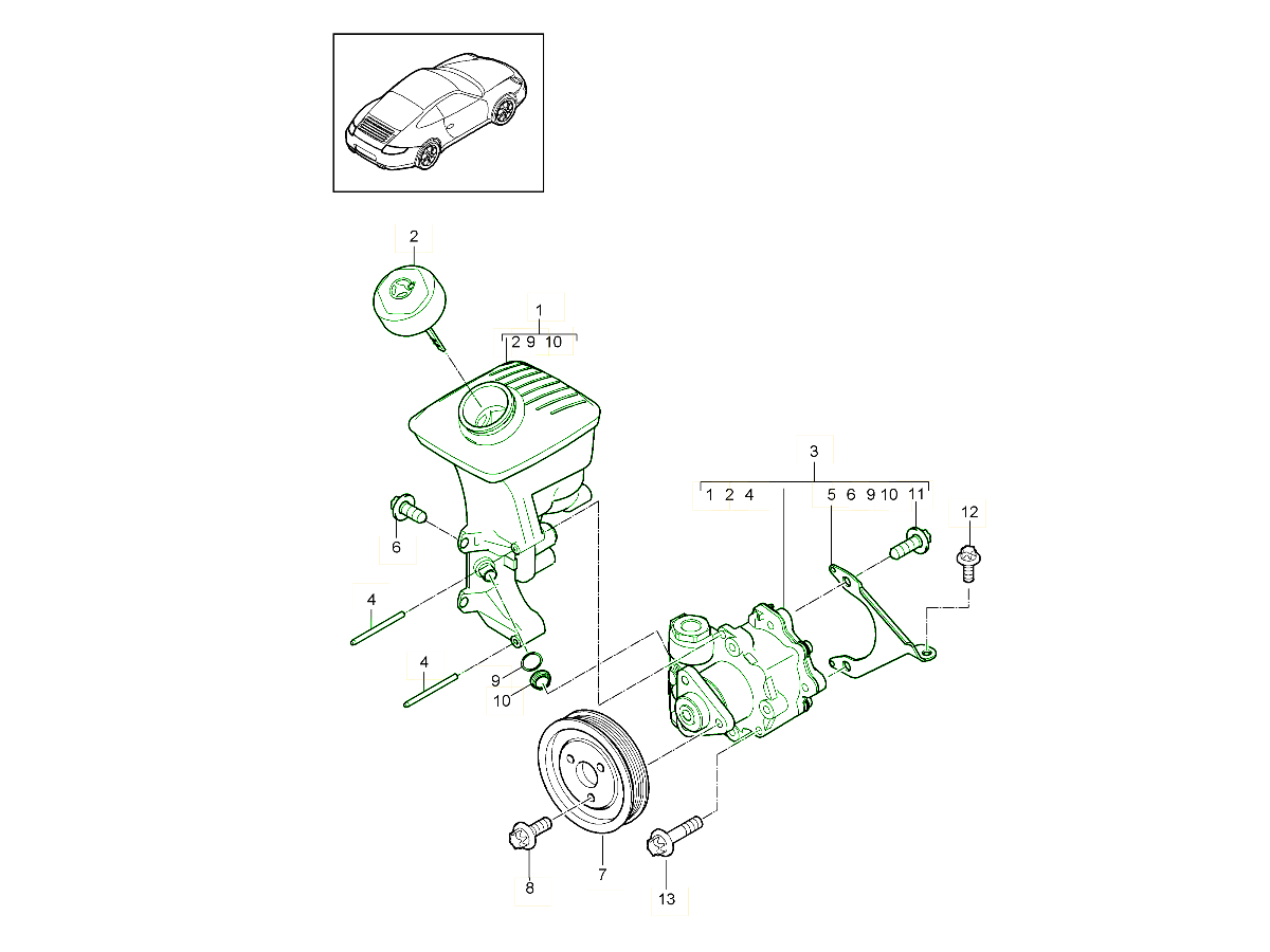 Porsche 997 Power steering pump 9A131402007 - 9A131402007 | Design 911