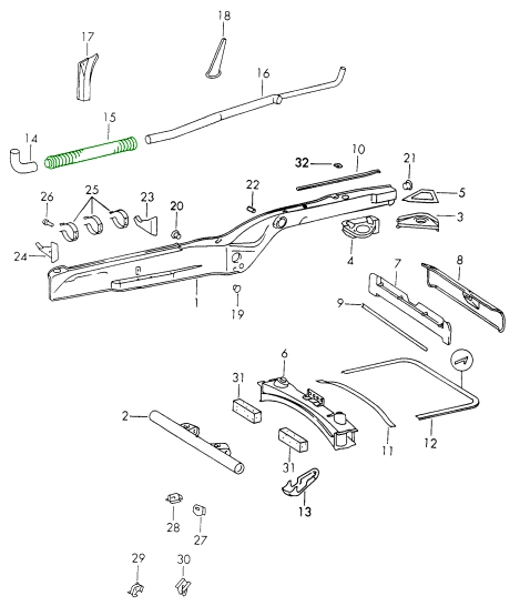 OE Match Heater Tube Inside Sill 91157202502 | Porsche 911 1969–1989 ...