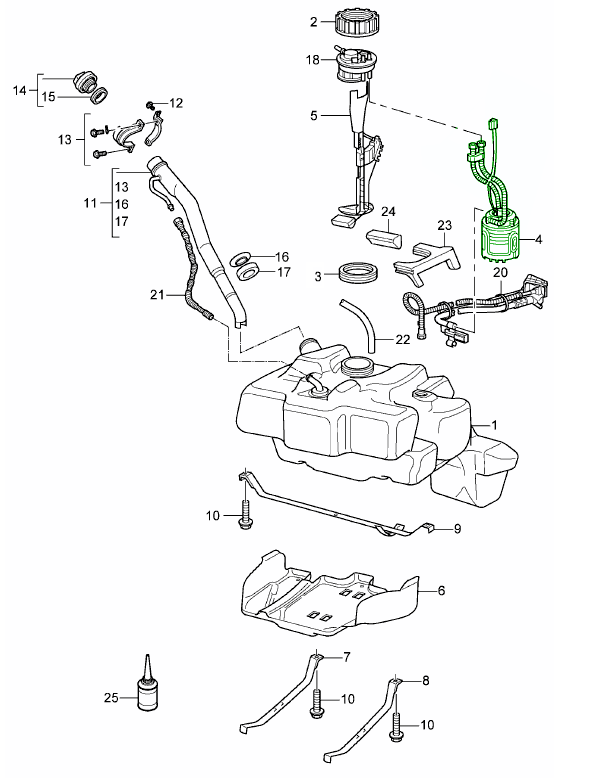 Porsche 997 C4 C4S Fuel pump 99762013302 - 99762013502 | Design 911