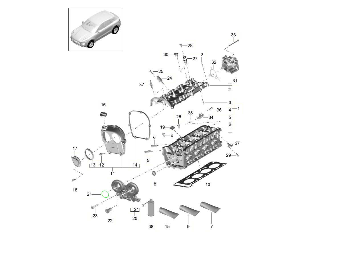 Porsche Macan Cayenne O-ring for timing chain bracket 9A700721200 ...