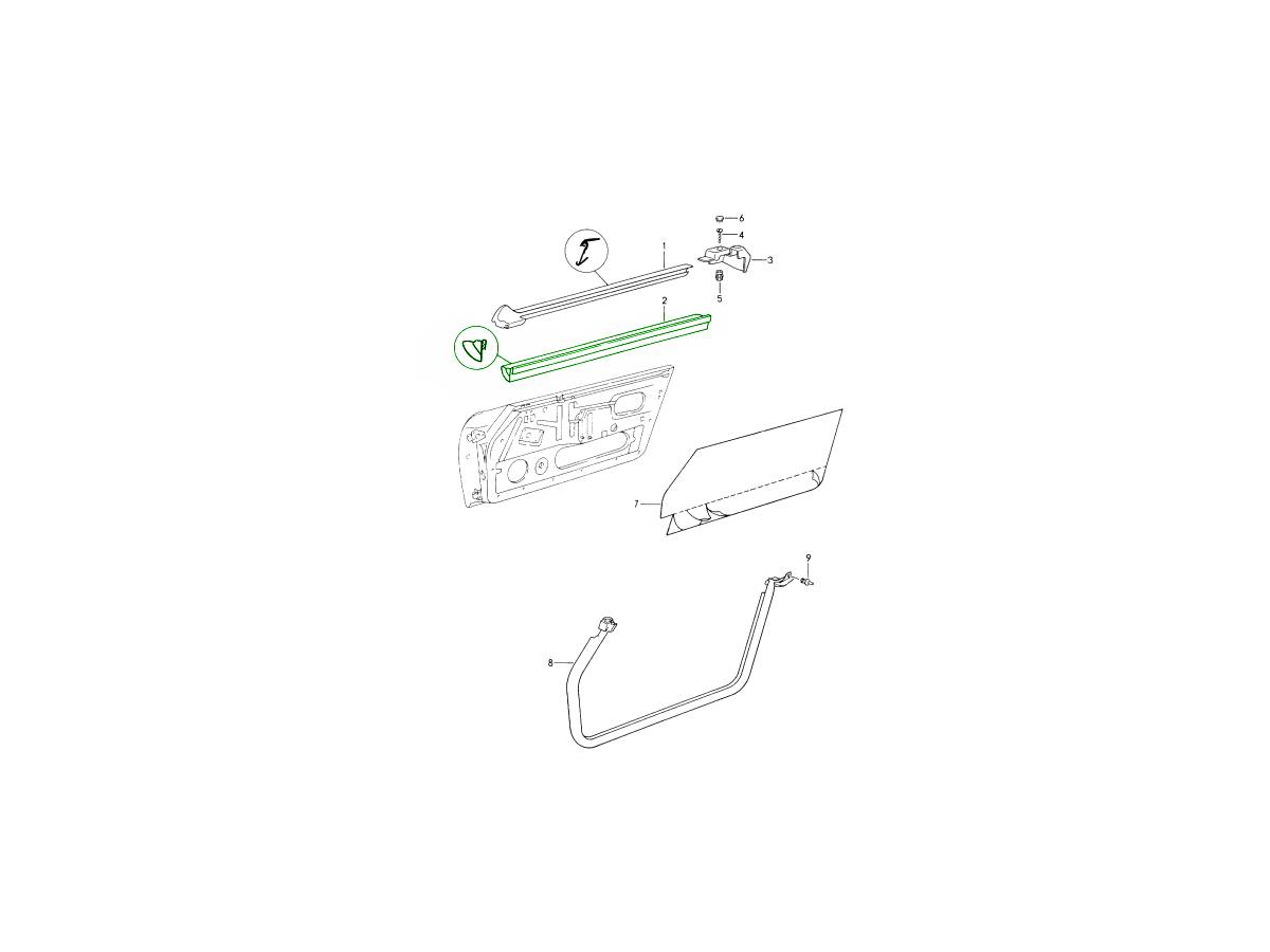 Window aperture seal inner. Porsche 964 Speedster 96453139101 ...