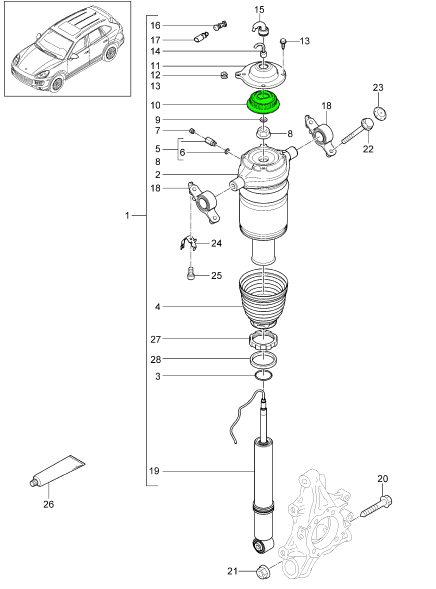 Porsche 958 Cayenne Shock Absorber Mounting 95834301820 - 95834301820 ...