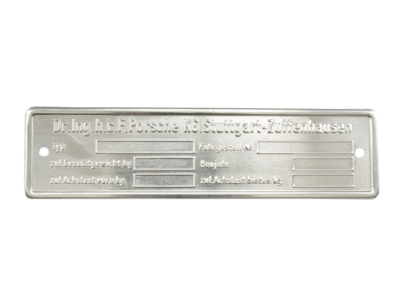 Porsche 911SC Chassis identification tag 00070110113 - 00070110108::1 ...