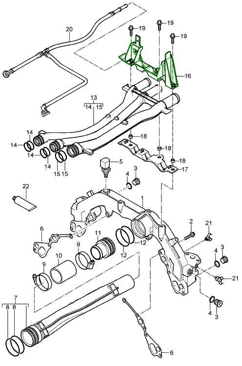 Heater pipe retainer bracket, upper part. - 94810625900 | Design 911