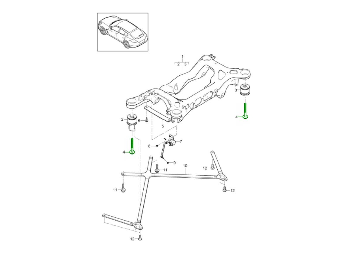 Mounting Bolt With Washer - M12x1.5x115 - for Rear Subframe. Porsche ...