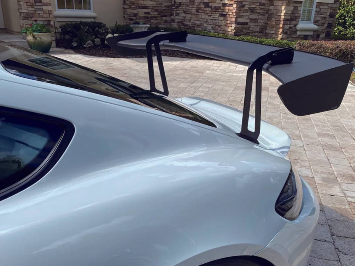 Swan Neck Rear spoiler / wing and 3" aluminium riser kit. Porsche 718 ...