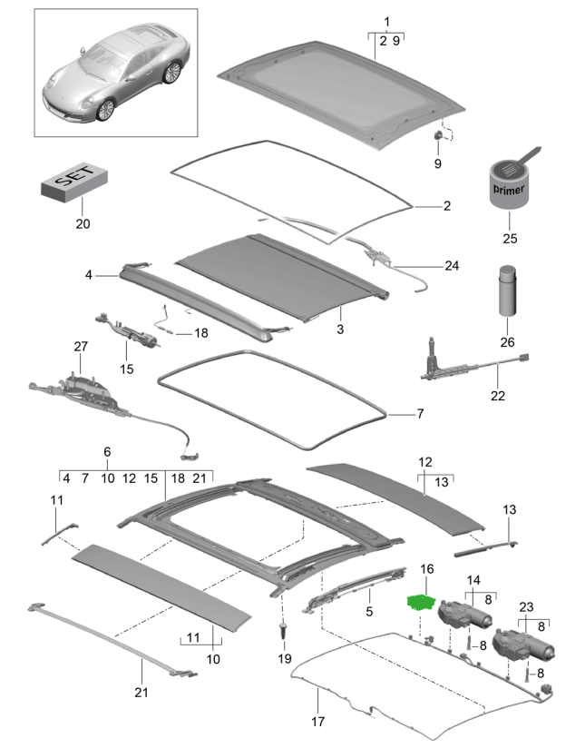 Porsche 991.2 Air deflector control unit 9P1959700 - 9P1959700 | Design 911
