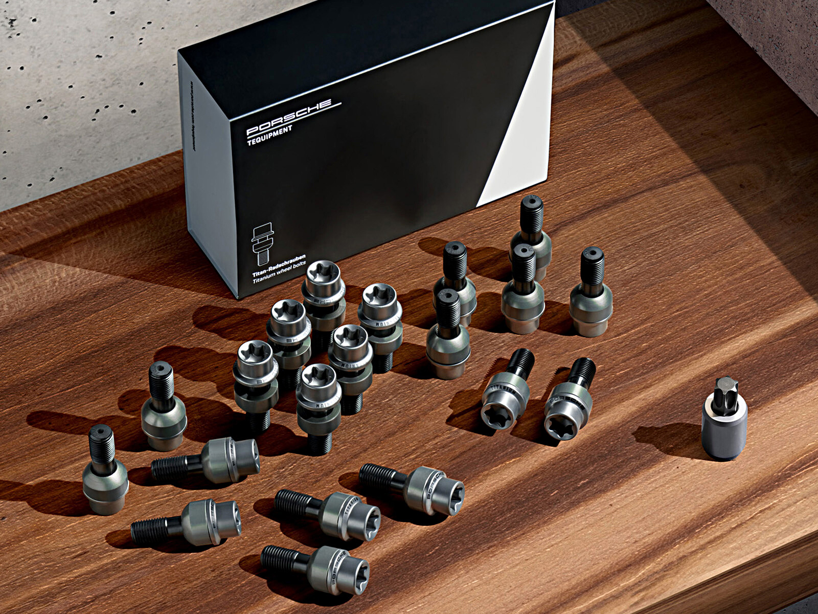 Titanium wheel bolts, Pack of 20. Porsche 991 / 992.1 / 981 Boxster ...