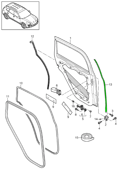 Door Seal Porsche Cayenne 958 95853371704 95853371804 - 95853371704 ...