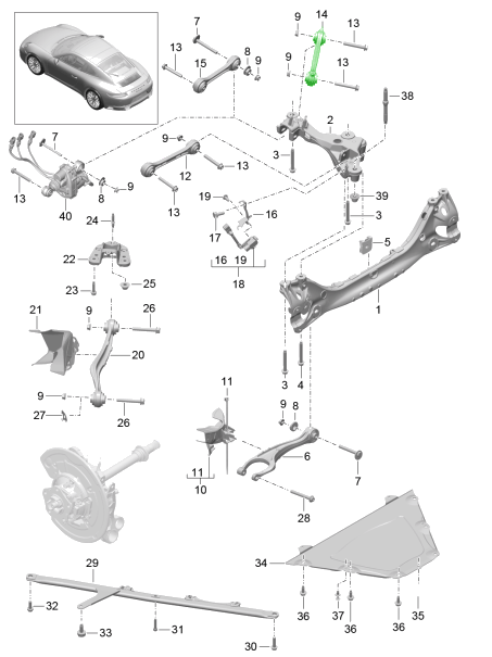 Porsche 991 Control arm upper Rear 99133106104 - 99133106104 | Design 911