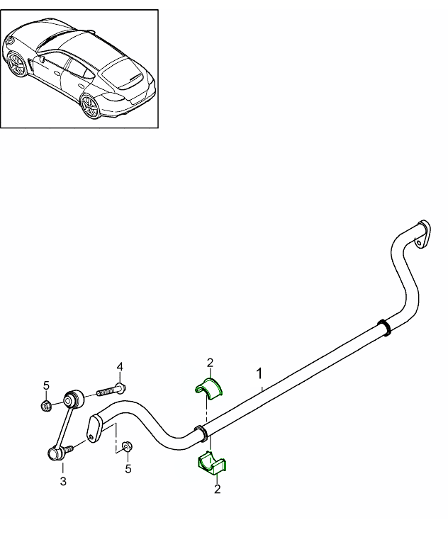 Stabilizer bar bush Front for Porsche 970 Panamera 2014>> - 97034379400 ...