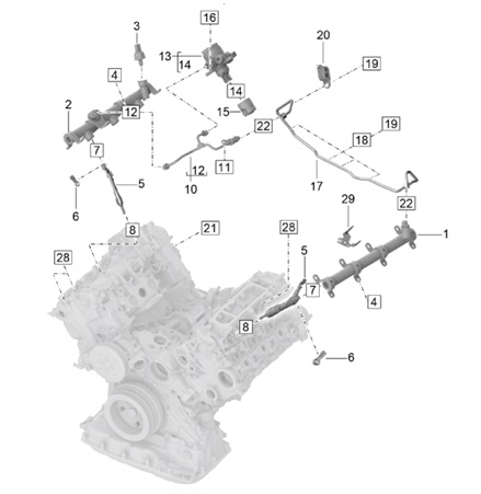 High pressure pump. Porsche 95B.2 Macan / 971 Panamera / 9YA Cayenne ...
