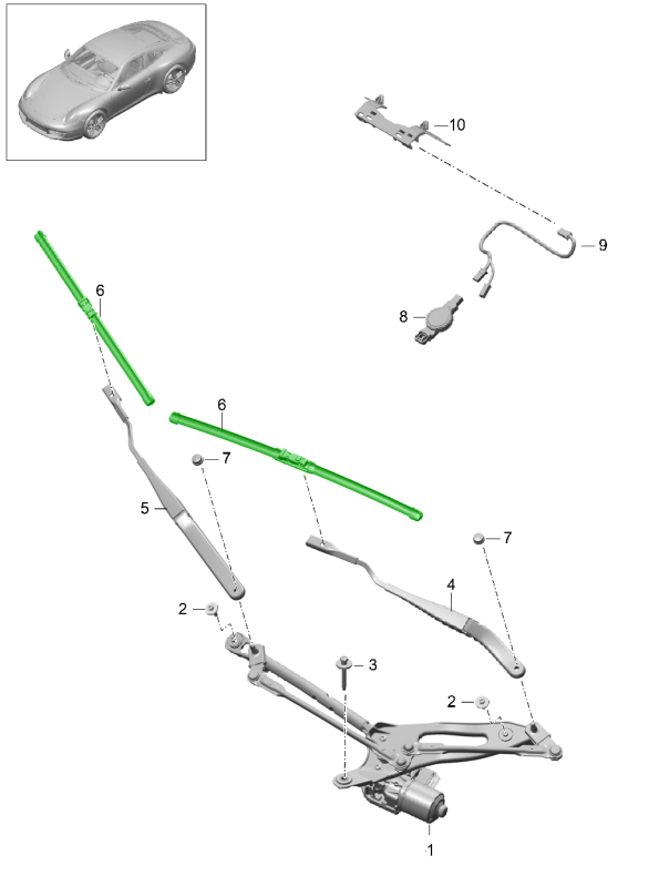 Wiper Blade Front for Porsche 99162890300 99162890301 - 99162890301/1 ...