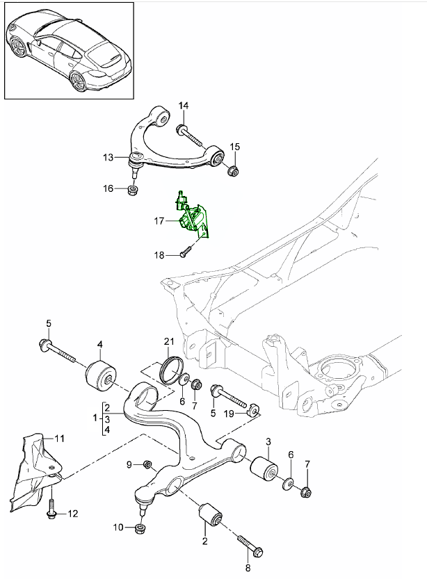 Porsche 97033302103 97033302204 Self levelling system with linkage for ...